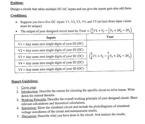 problem design a circuit that takes multiple dc ac