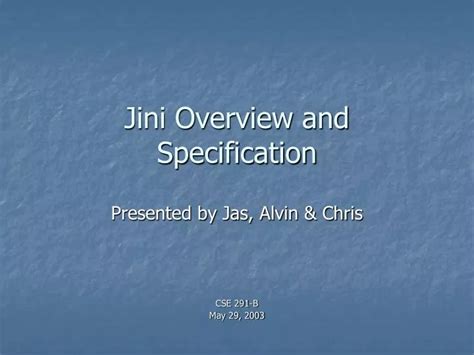 Ppt Jini Overview And Specification Powerpoint Presentation Free