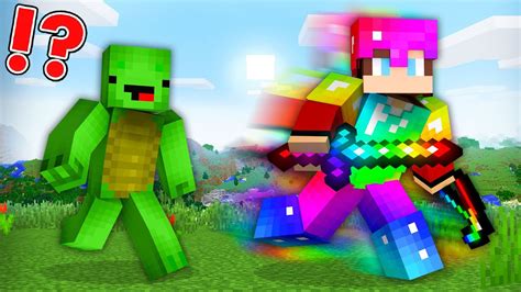 Rainbow Armor Speedrunner Vs Hunter In Minecraft Maizen Jj And Mikey