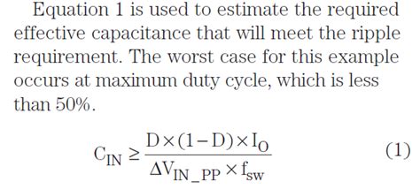 Input Capacitance Estimation For A Buck Converter Electrical
