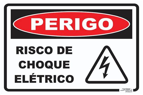Placa Perigo Risco de Choque Elétrico Afonso Sinalizações