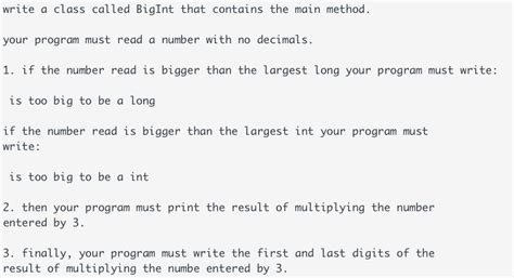 solved write a class called bigint that contains the main