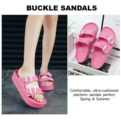 Lavra Womens Cute Outdoor Slides Adjustable Double Buckle