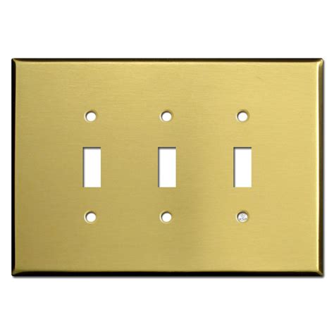Oversized 2 Toggle Light Switch Covers Satin Brass