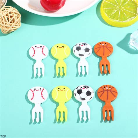 미니 만화 포크 이쑤시개 8pcs 어린이 스낵 케이크 디저트 도시락 상자 장식 파티 필수 귀여운 스포츠 스타일 음식 포크 추천 Aliexpress