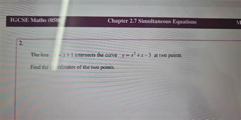 Solved Igcse Maths 058 Chapter 27 Simultaneous Equations M 2 The