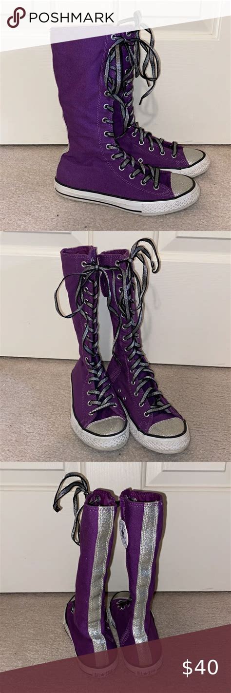 Purple Knee High Converse Discount