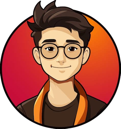 Jeune Homme Visage Avatar Vecteur Illustration Conception