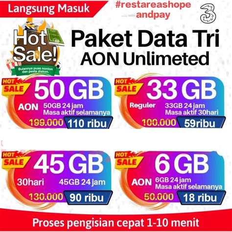Jual Tri Isi Ulang Inject Data Big Kuota Shopee Indonesia