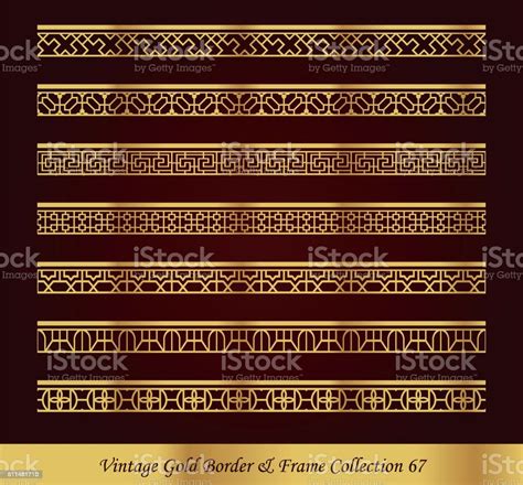 Vintage Gold Border Frame Vector Collection 67向量圖形及更多包裝品圖片 包裝品 奢侈