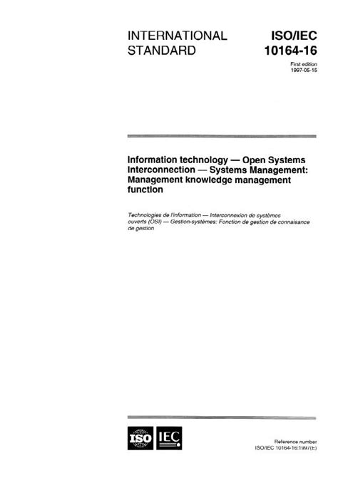 ISO IEC 10164 16 1997 Information Technology Open Systems Interconnection Systems Management