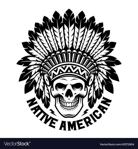 A Chief Skull Royalty Free Vector Image Vectorstock