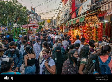 Crowds Of People Seen Shopping At Lajpat Nagar Marketalmost All Big