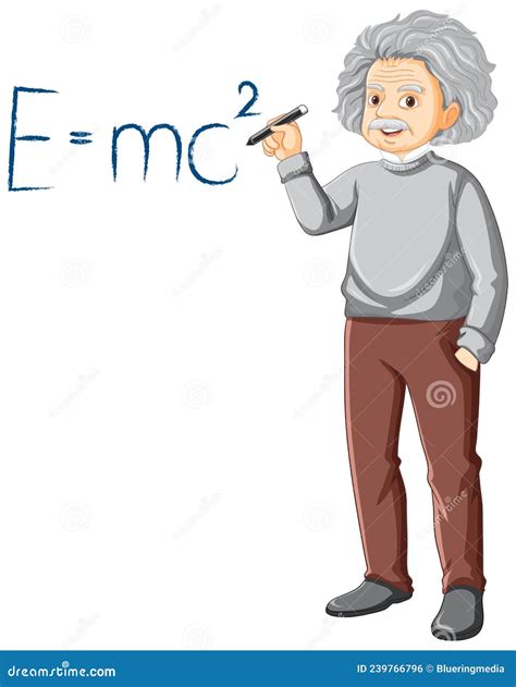 Albert Einstein`s The Mass Energy Equivalence Formula Stock Vector