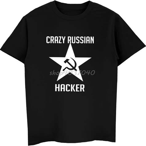 크레이지 러시안 해커 웃긴 티셔츠 여름 Cccp 프린트 티셔츠 남성 코튼 반팔 셔츠 쿨 티셔츠 탑스 하라주쿠 스트리트웨어
