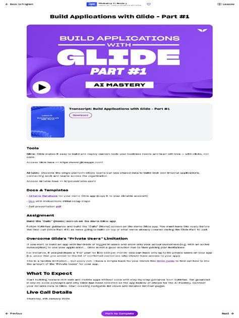 lesson 38 build applications with glide part 1 pdf application