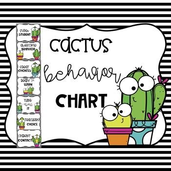 Cactus Behavior Clip Chart by Briana Nicole | Teachers Pay Teachers