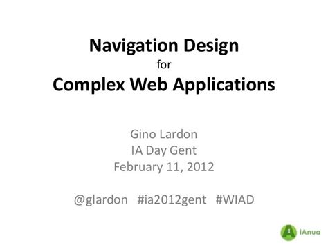 Navigation Design For Complex Web Applications