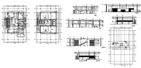 Hotel Building Structure Detail Plan And Elevation 2d View Layout Autocad File Cadbull