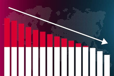 Premium Vector Monaco Bar Chart Graph Decreasing Values Crisis And
