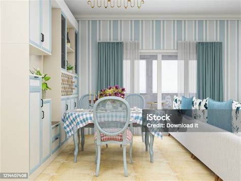 소파 커피 테이블 장식 그림 등 넓은 지중해 스타일의 거실 디자인의 3d 렌더링 0명에 대한 스톡 사진 및 기타 이미지 0명 가구 가정 생활 Istock