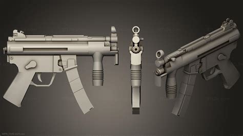Оружие Mp5 K Wpn 0148 3d модель для ЧПУ станка