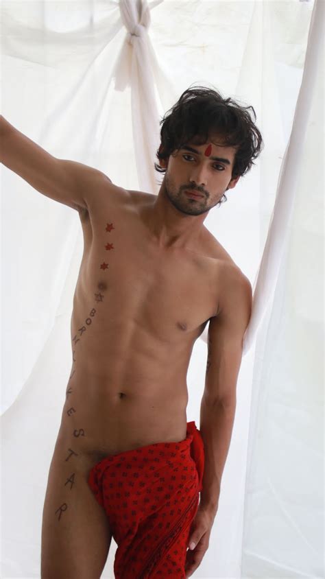 DesiXposed Desi Nude Model Red Dhoti