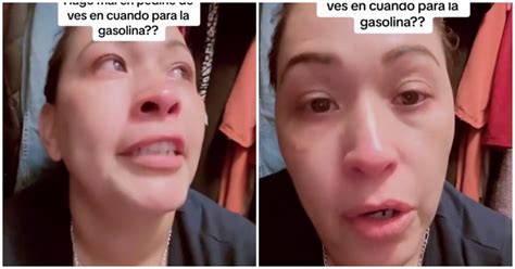 Madre le pide a su hijo de años dinero para la gasolina se lo niega y ella llora