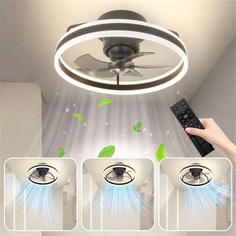 Enclosed Ceiling Fan With Light And Remote Oscil Black Ceiling Fans