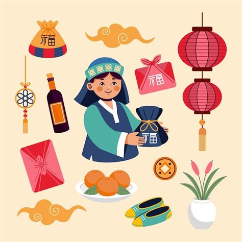 설날 축제 축하 그림 무료 벡터