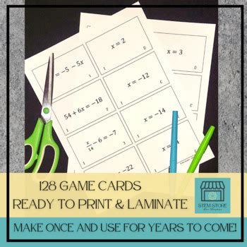 Solving Two Step Equations Algebra Matching Game By Doc Haskins STEM