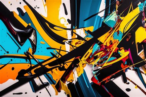Premium Ai Image Abstract Yellow Graffiti Background Generative Ai