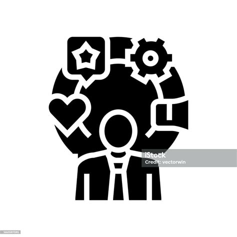 성격 특성 면접 직업 글리프 아이콘 벡터 일러스트레이션 경영자에 대한 스톡 벡터 아트 및 기타 이미지 경영자 고객 남자