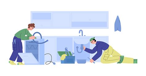 배관공은 배관 및 주방 장비 벡터 일러스트를 고립 수리합니다 Diy에 대한 스톡 벡터 아트 및 기타 이미지 Diy 가정