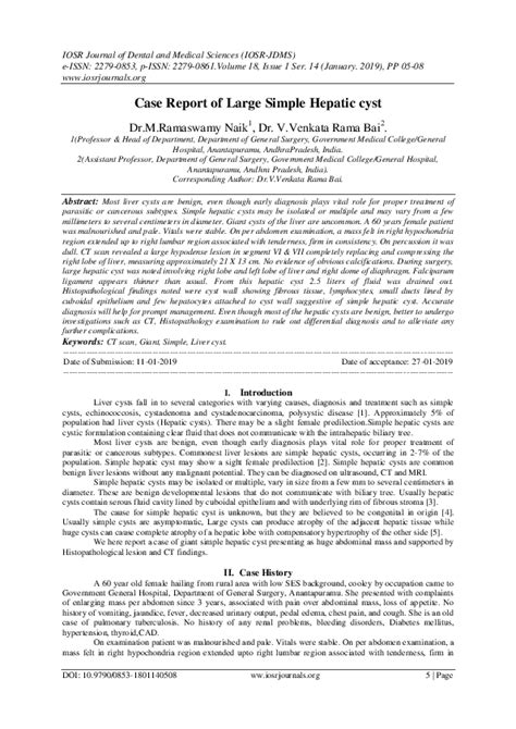 Pdf Giant Simple Hepatic Cyst A Case Report And Review Of Relevant Literature Ayodele