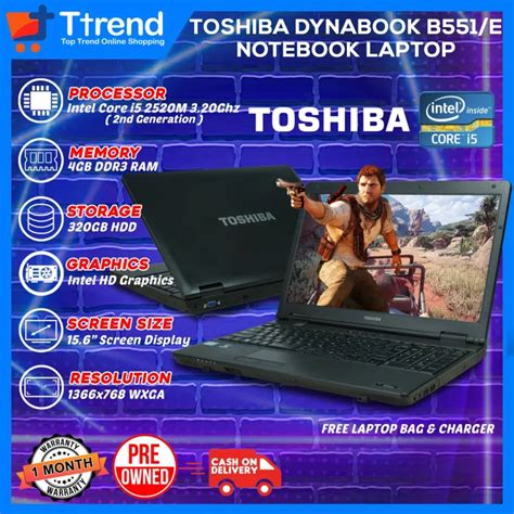 Toshiba Dynabook Satelite Notebook Laptop Intel Core I I Dual Core GB RAM DDR GB HDD