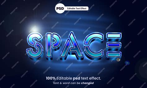 Premium Psd Space 3d Editable Psd Space Text Effect