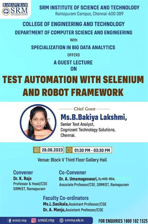 Test Automation With Selenium And Robot Framework SRM Ramapuram SRMIST Ramapuram