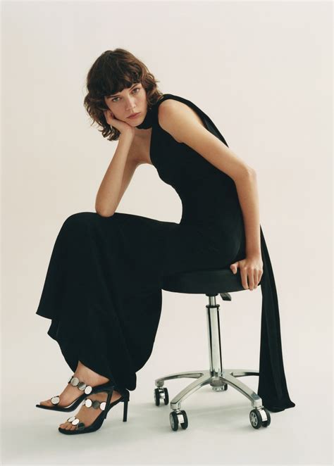 Asymmetrical Bow Neck Dress Women Mango Usa