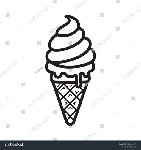 Ice Cream Line Icon Design Vector Stock Vector Royalty Free