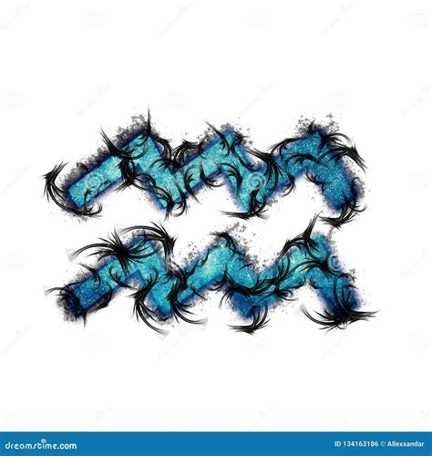 Aquarius Zodiac Sign White Background Stock Illustration Illustration Of Magic Calendar