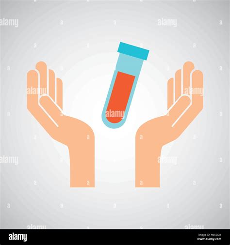 Hands Test Tube Lab Blood Medical Icon Stock Vector Image Art Alamy