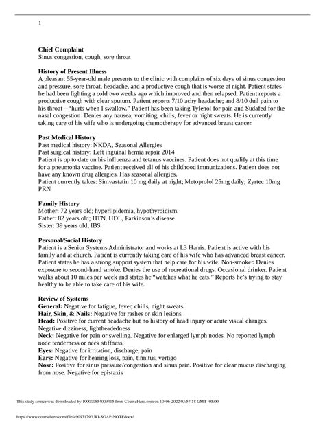 SOAP Note Cardiovascular Patient Liam Fitzgerald SUBJECTIVE CC Routine Follow Up For His