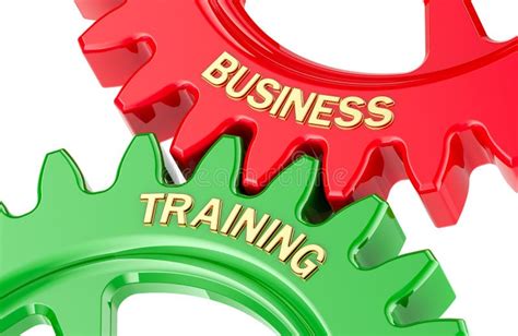 Business Training Concept With Colored Gearwheels 3d Rendering Stock