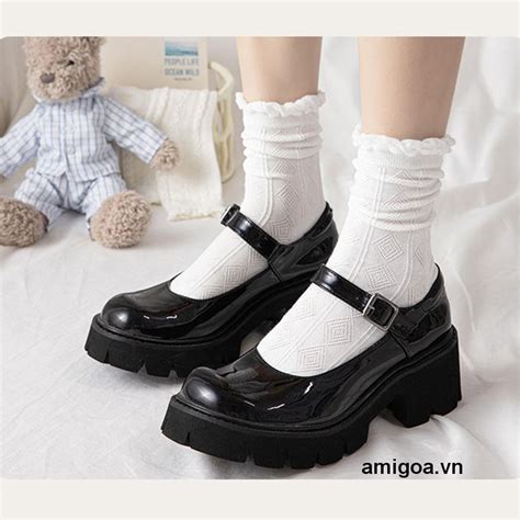 Tất Cổ Cao Vớ Cổ Cao Nữ Trắng Vải Cotton Co Giãn Thời Trang Hàn Quốc