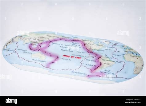 World Map Showing The Pacific Ring Of Fire And Boundaries Of Tectonic