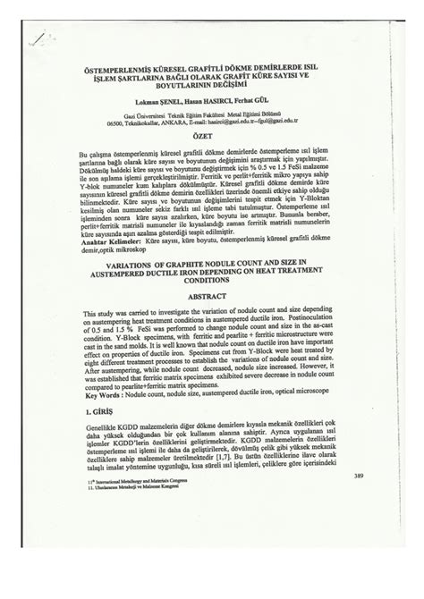 Pdf Variations Of Graphite Nodule Count And Size In Austempered
