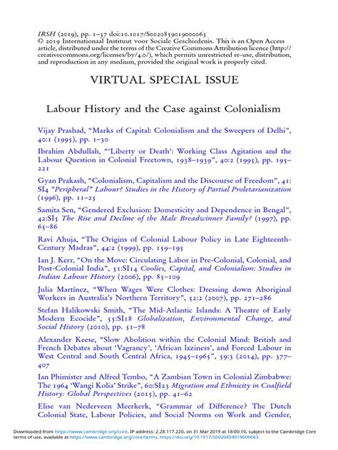 Labour History And The Case Against Colonialism Pdf Pdf