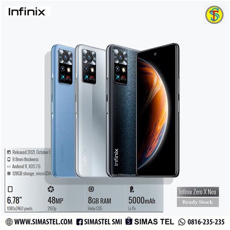 Jual Infinix Zero X Neo Ram 8128gb Silver Garansi Resmi Shopee Indonesia
