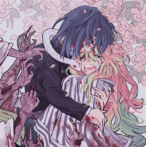 Kanroji Mitsuri And Iguro Obanai Kimetsu No Yaiba Drawn By Meremero